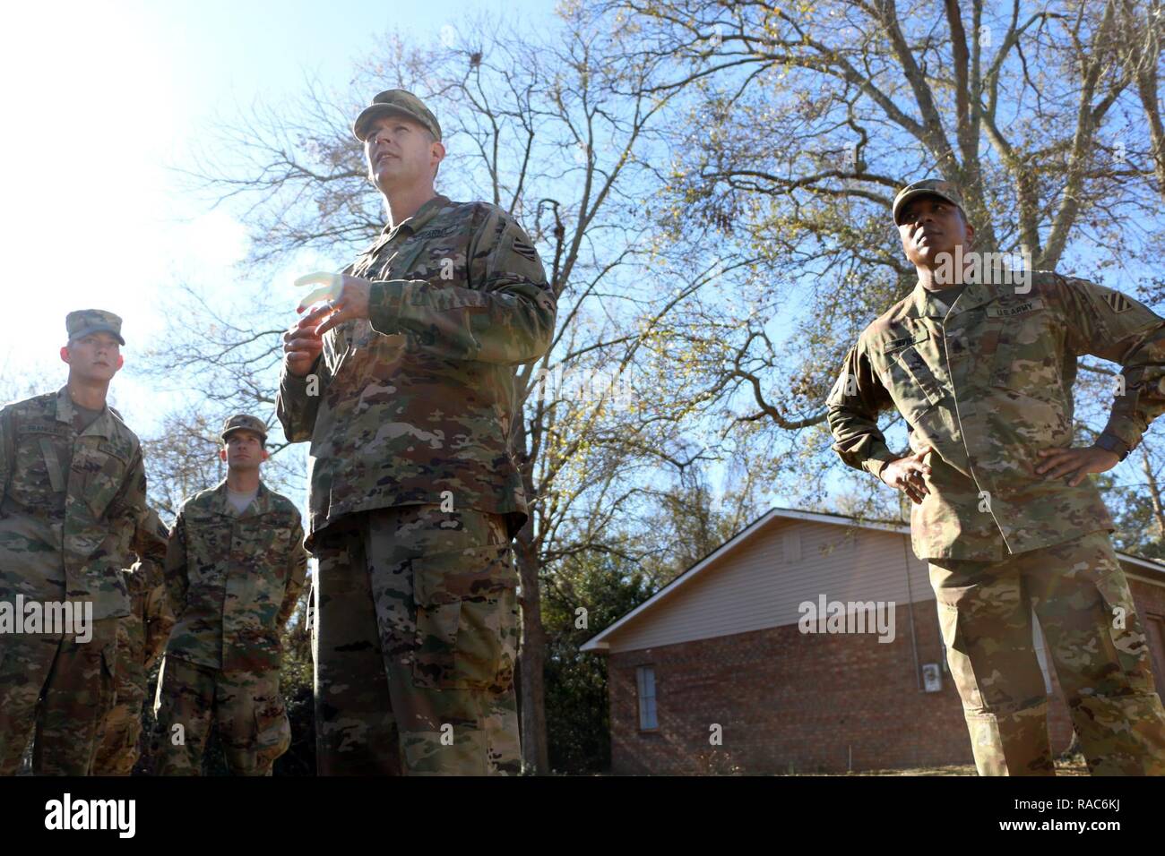 Lt. Col. Joshua LaMotte (center) and Command Sgt. Maj. Christopher ...