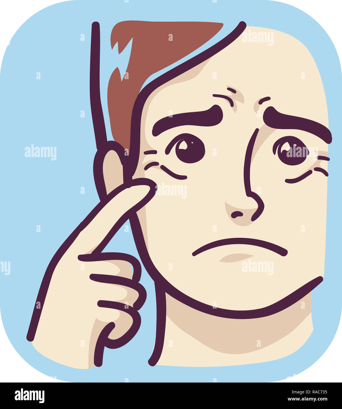 Illustration of a Man with Many Wrinkles Forming on His Face Stock ...