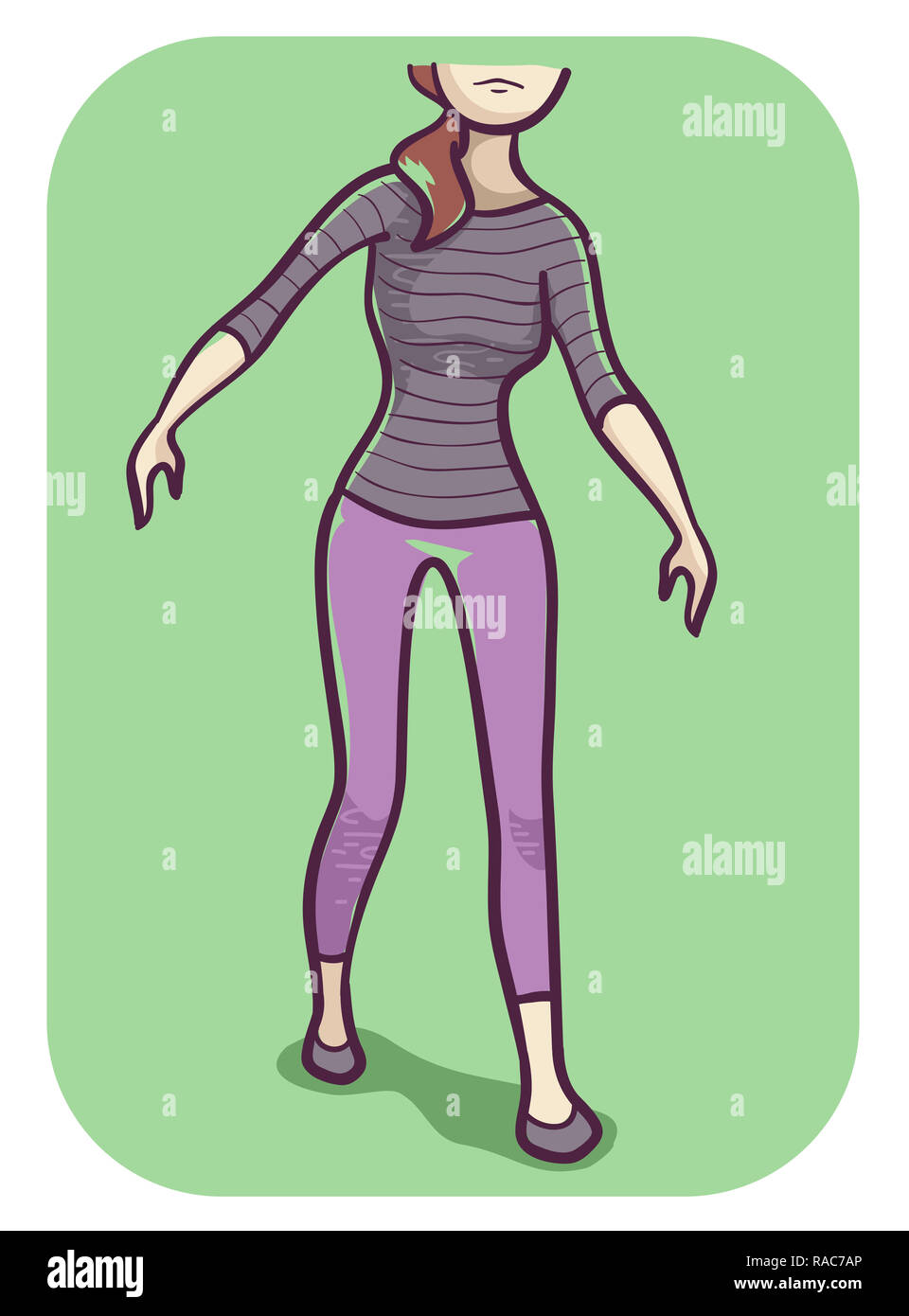 Illustration of a Girl Walking with Unsteady Gait Stock Photo - Alamy
