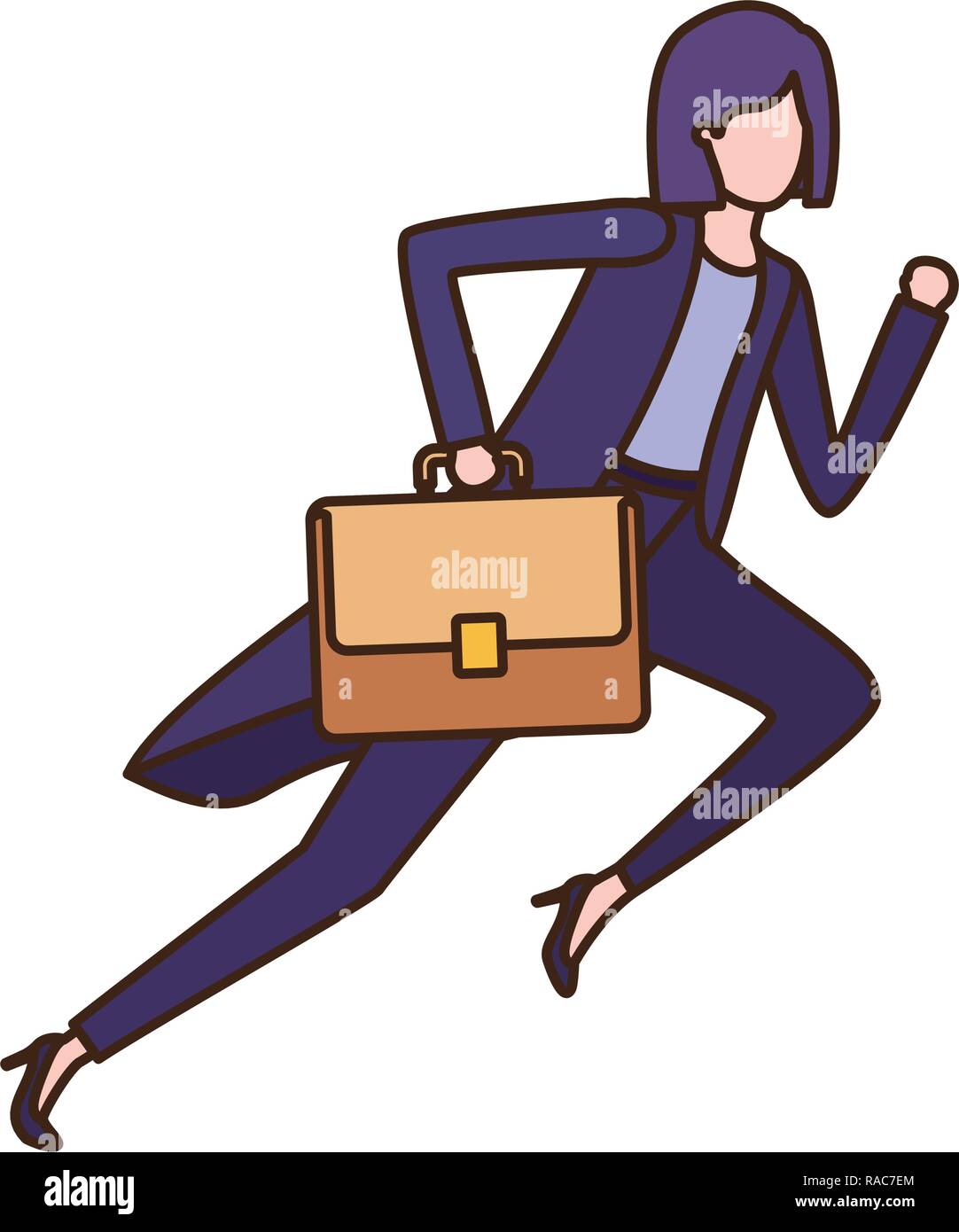 business woman with portfolio avatar character Stock Vector Image & Art ...