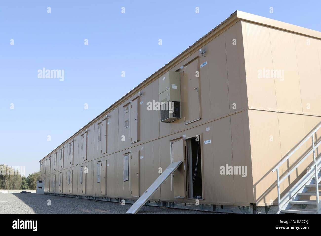 When completed, this two-story steel-frame modular unit has the ...