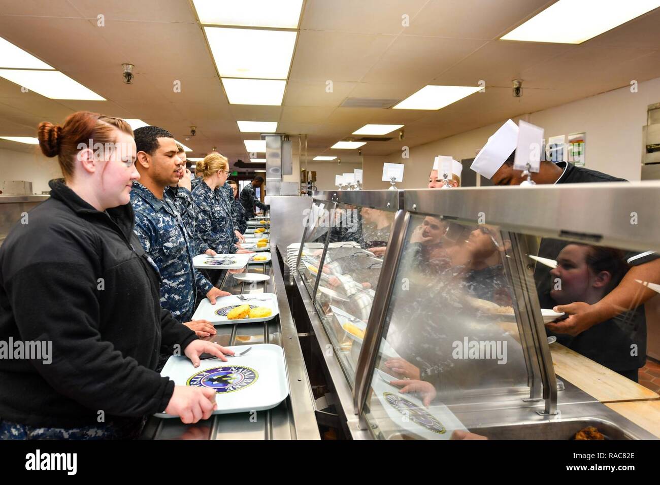 SILVERDALE, Wash. (Jan. 18, 2017) Sailors place orders for the Trident ...