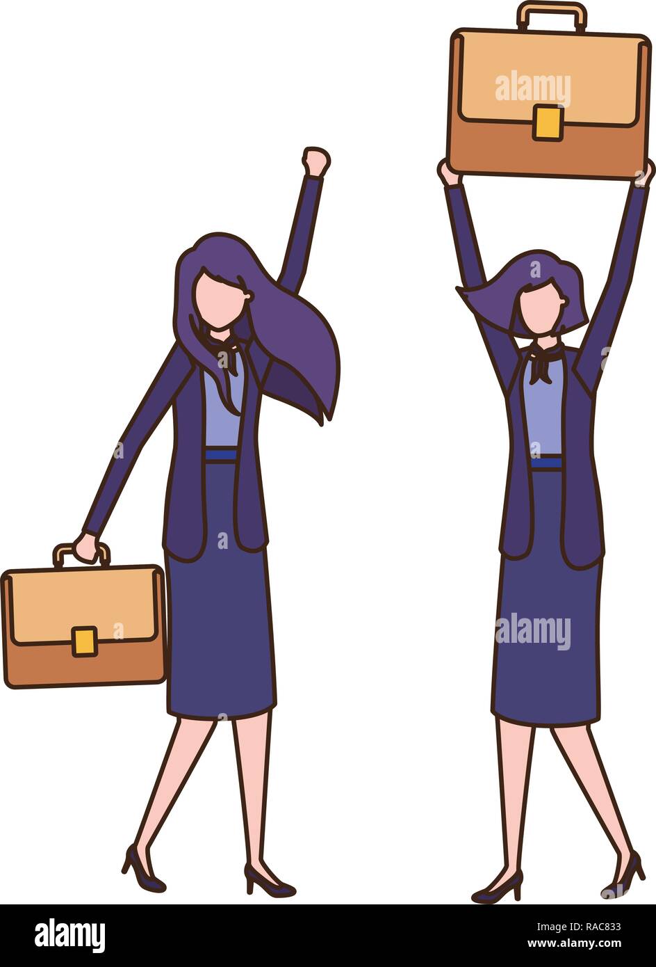 business women with portfolio avatar character Stock Vector Image & Art ...
