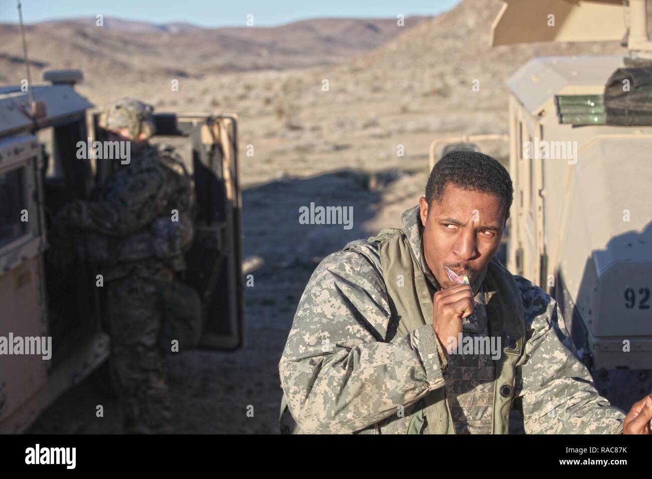 Military land vehicle military army soldier hygiene hi-res stock ...