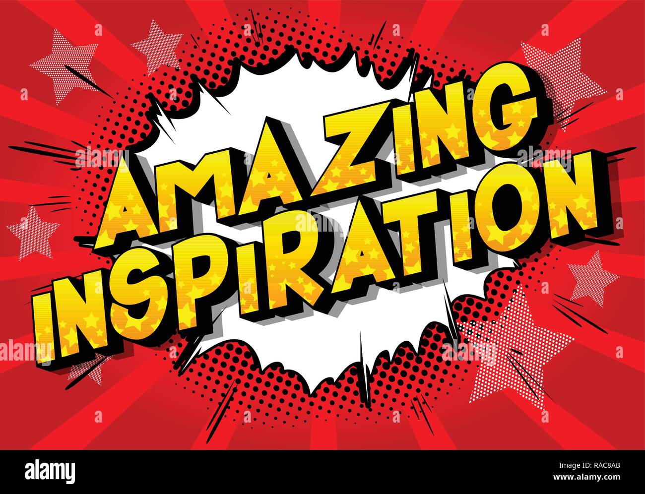 Amazing Inspiration - Vector illustrated comic book style phrase on ...