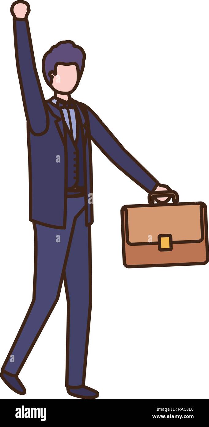 business man with portfolio avatar character Stock Vector Image & Art ...