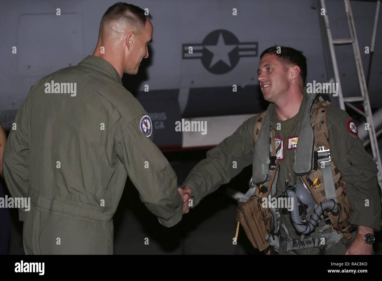 Col. Robert Cooper, left, welcomes Lt. Col. Shannon M. Brown, right ...