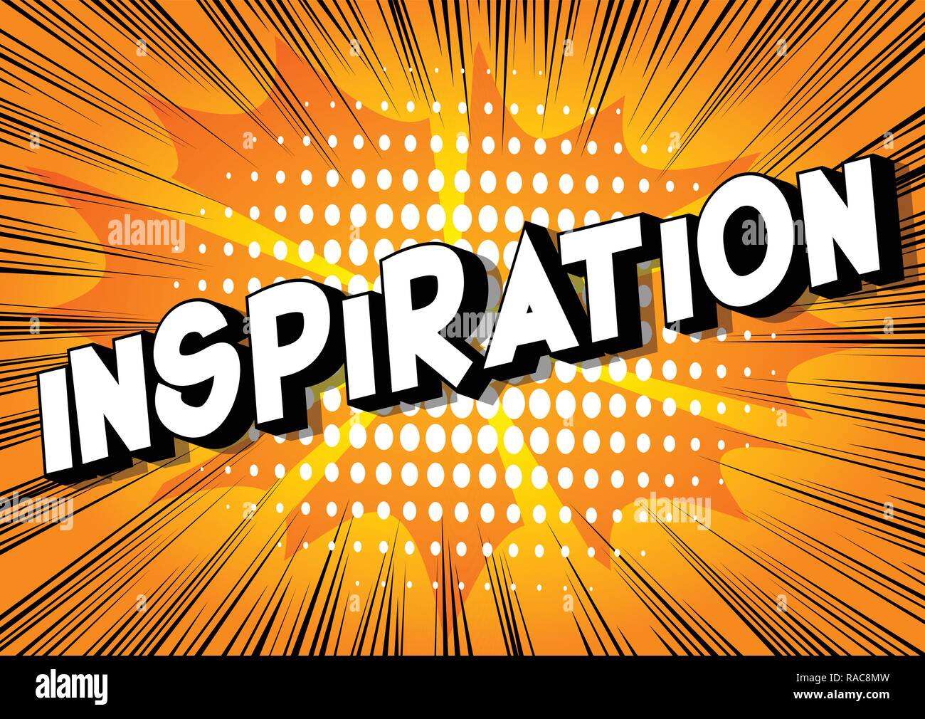 Inspiration - Vector illustrated comic book style phrase on abstract ...