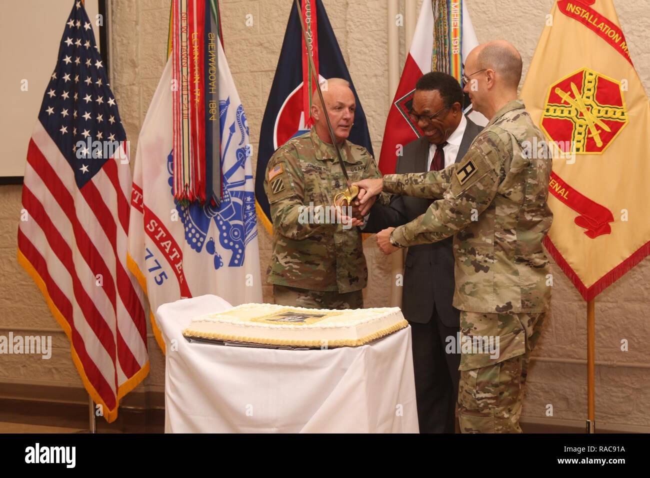 Command Sgt. Maj. Richard Johnson (left), First Army command sergeant ...
