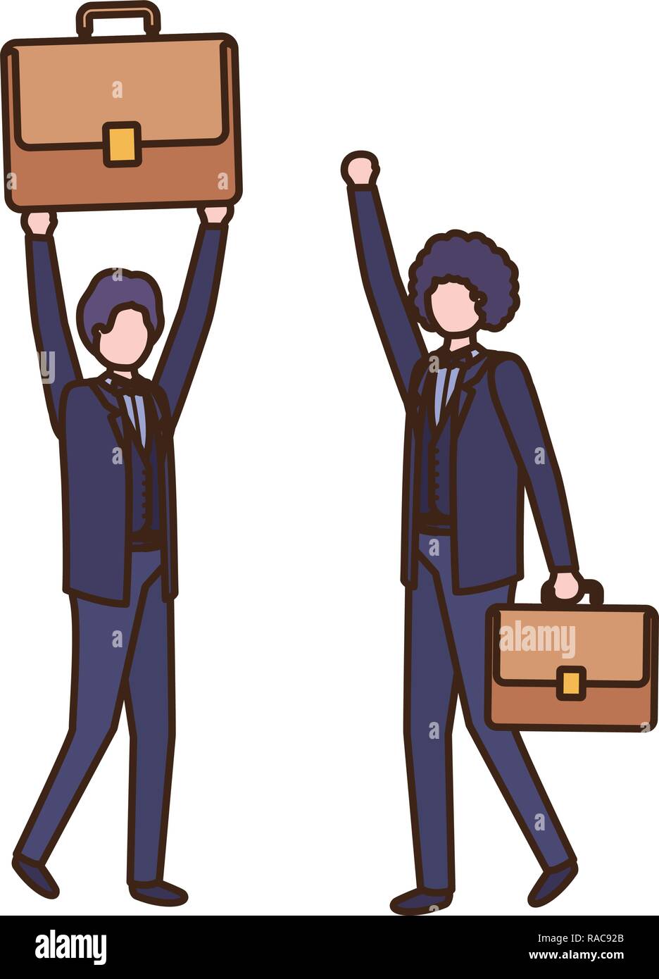 business men with portfolio avatar character Stock Vector Image & Art ...