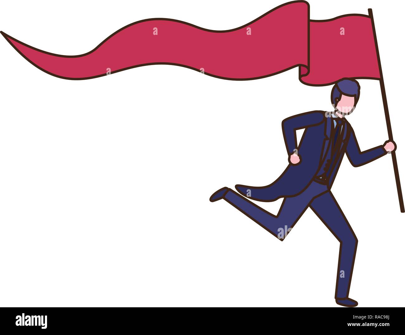 Businessman running flag avatar Stock Vector Images - Alamy