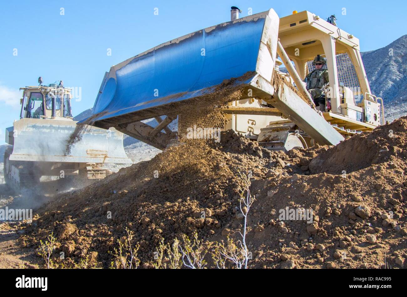 A construction engineer with 70th Brigade Engineer Battalion, 1st ...