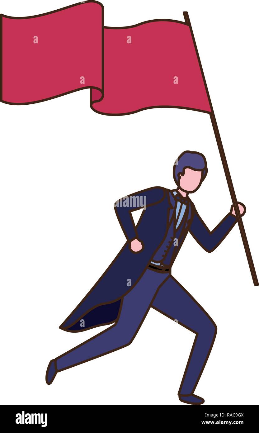 Businessman running flag avatar Stock Vector Images - Alamy