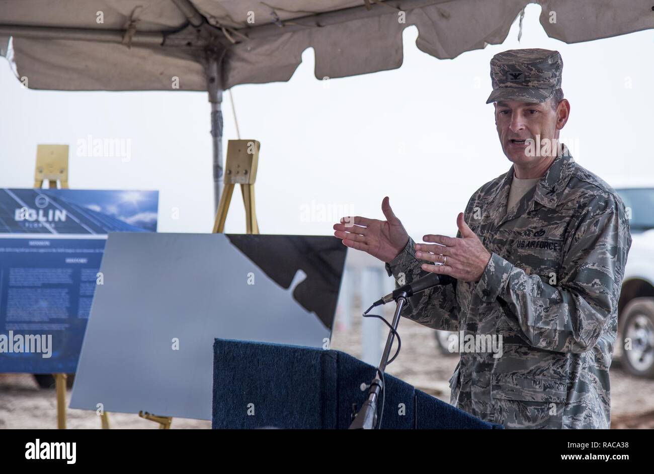 Col. Craig Johnson, 96th Civil Engineer Group commander, speaks to the ...