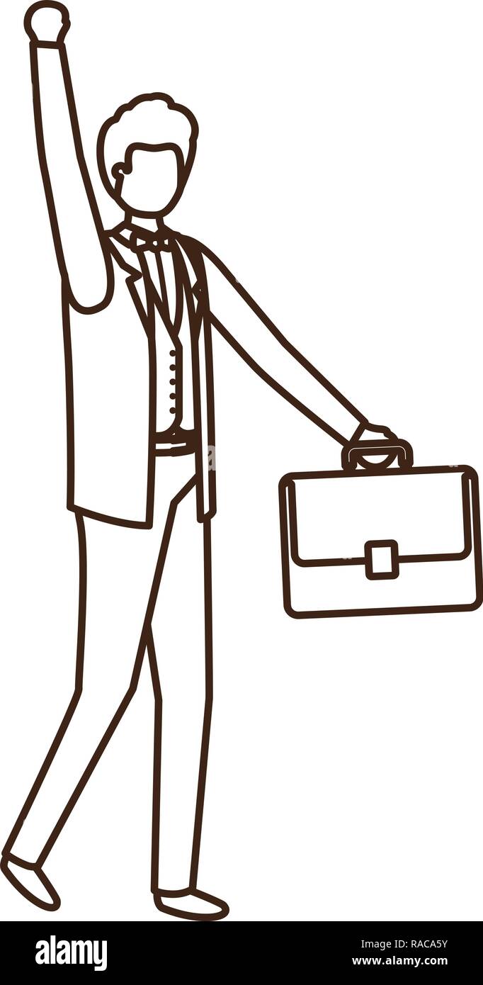 Character business man suit portfolio hi-res stock photography and ...