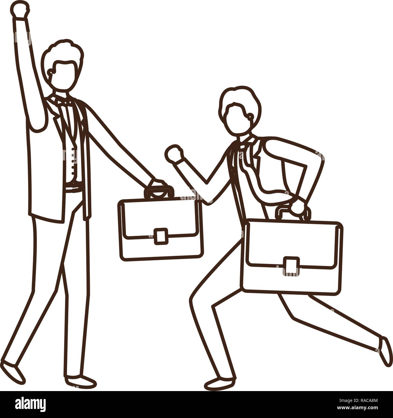 Walking busy men Stock Vector Images - Alamy