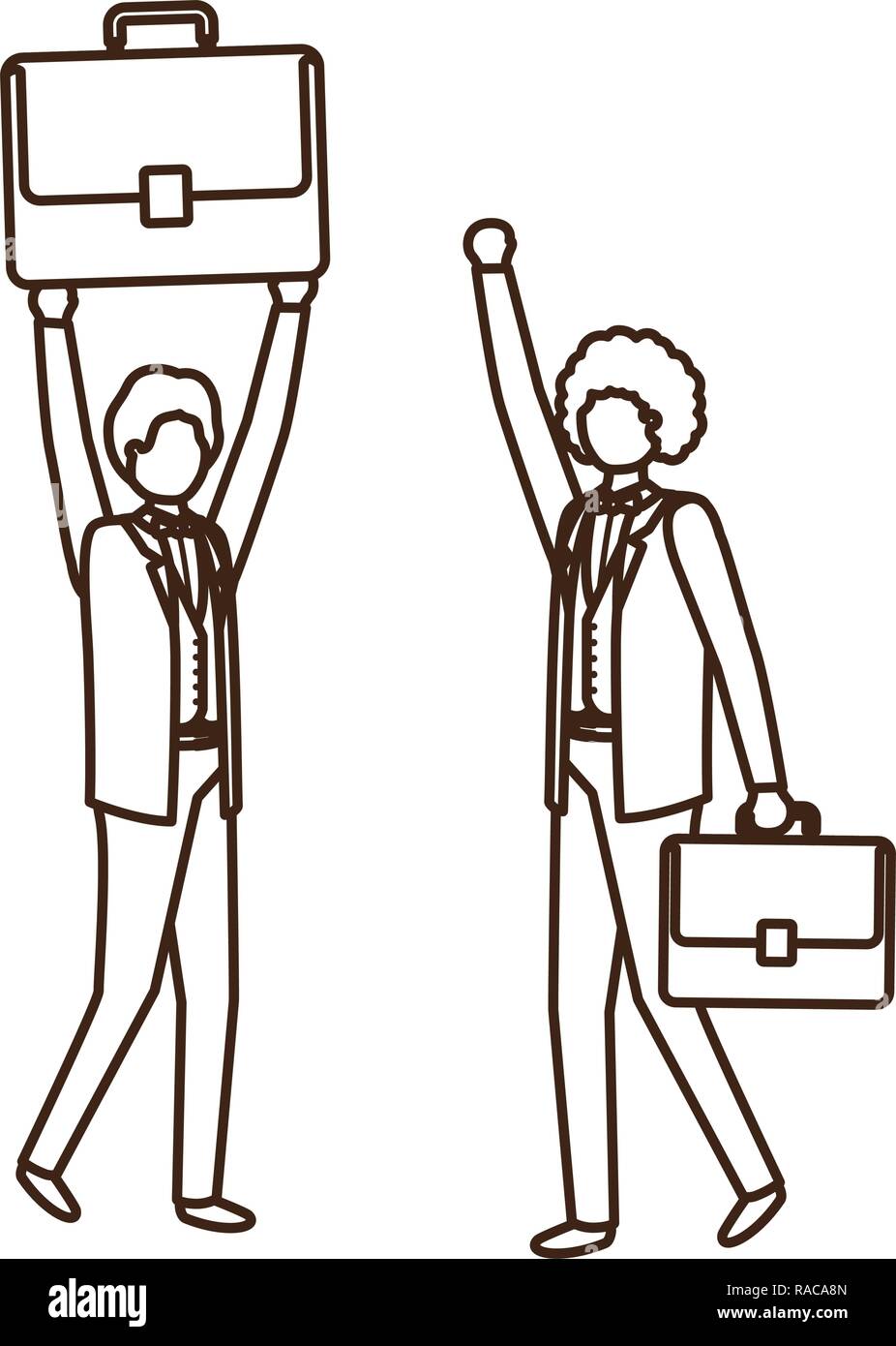business men with portfolio avatar character Stock Vector Image & Art ...