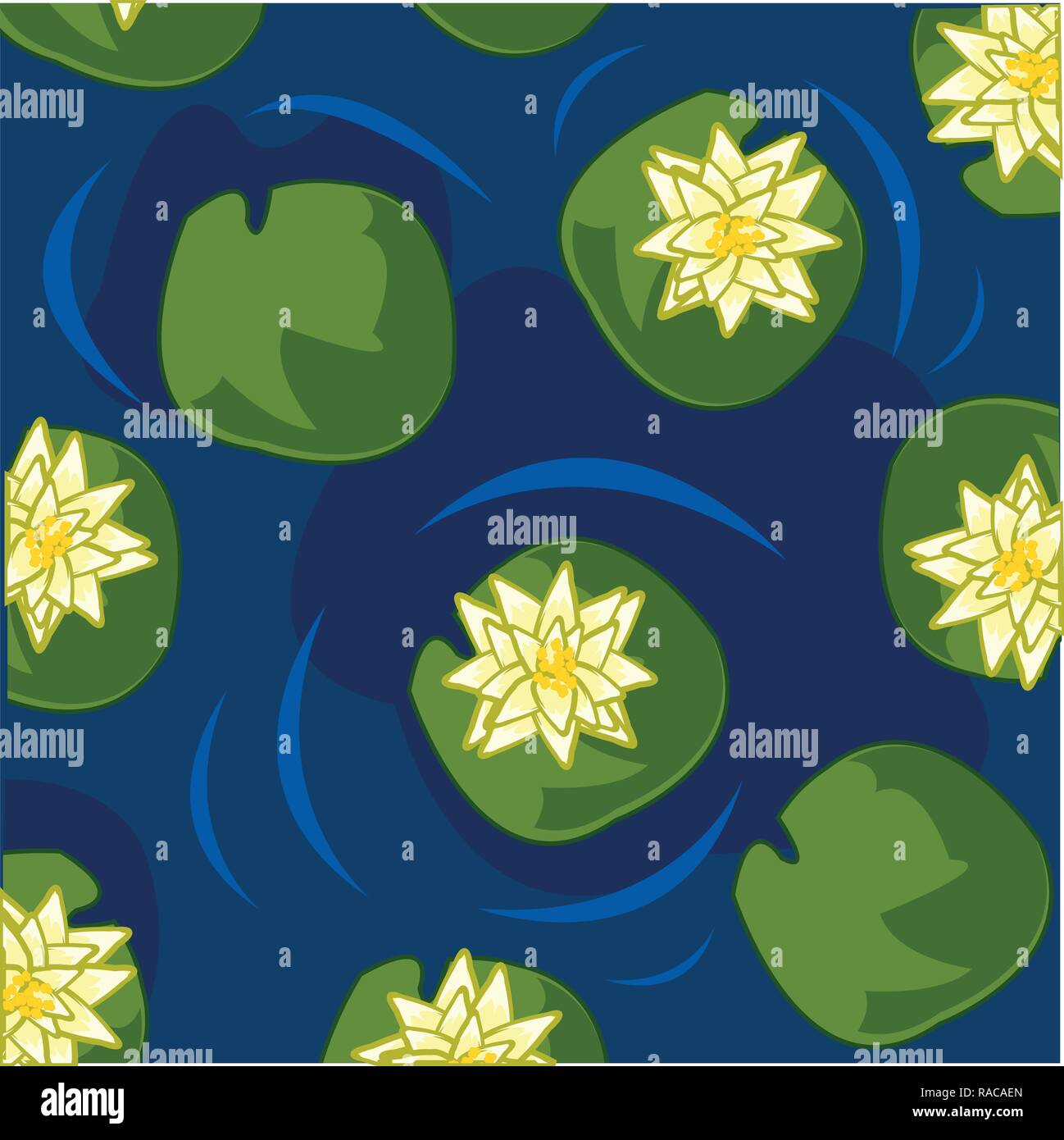 Lilies in the water Stock Vector Images - Alamy