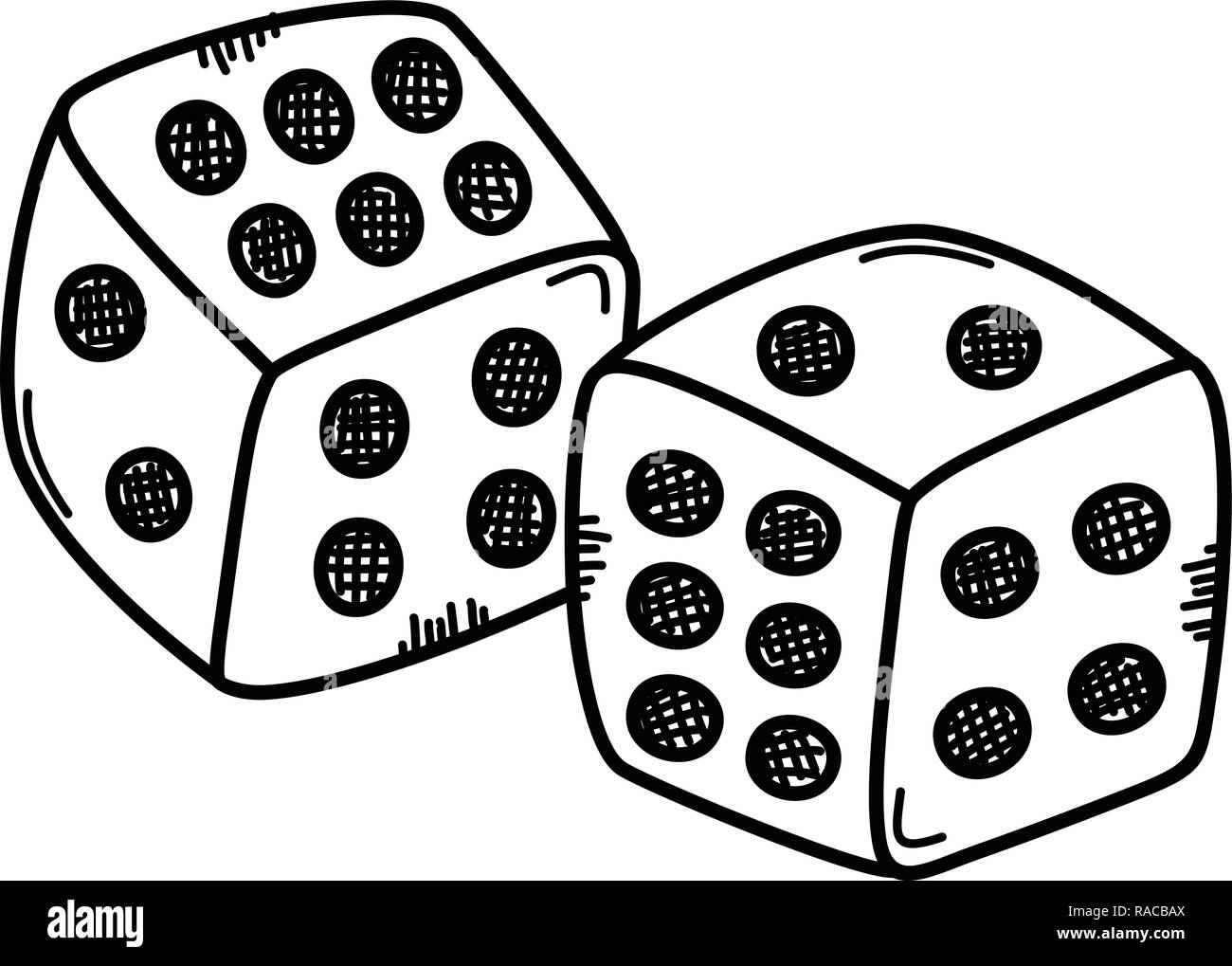 gamble dice sketch doodle vector art Stock Vector Image & Art - Alamy