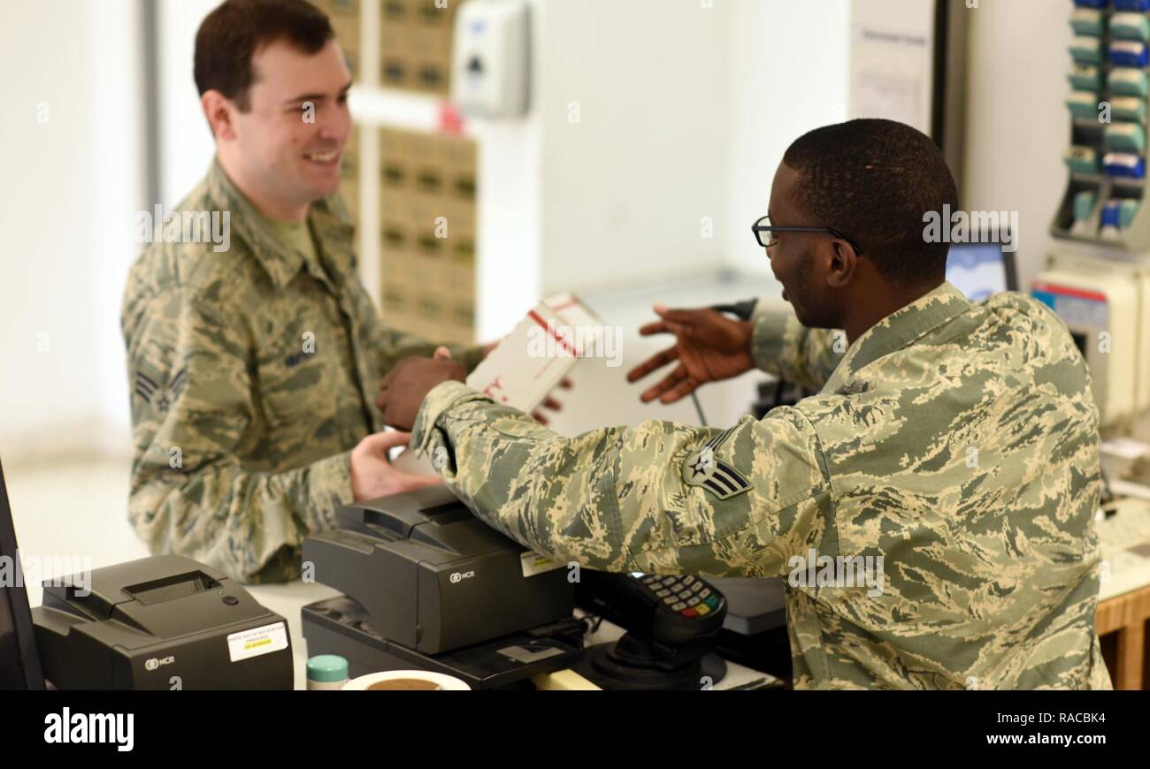 U.S. Air Force Senior Airman Jamal Jenkins, a postal clerk with the ...