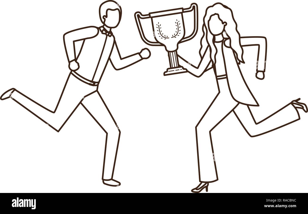 business couple with trophy avatar character Stock Vector Image & Art ...