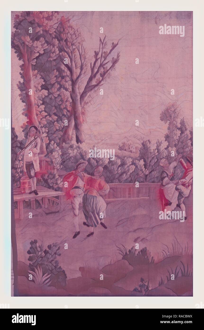 Peasant couples dancing to a violinist's tun. Reimagined by Gibon ...