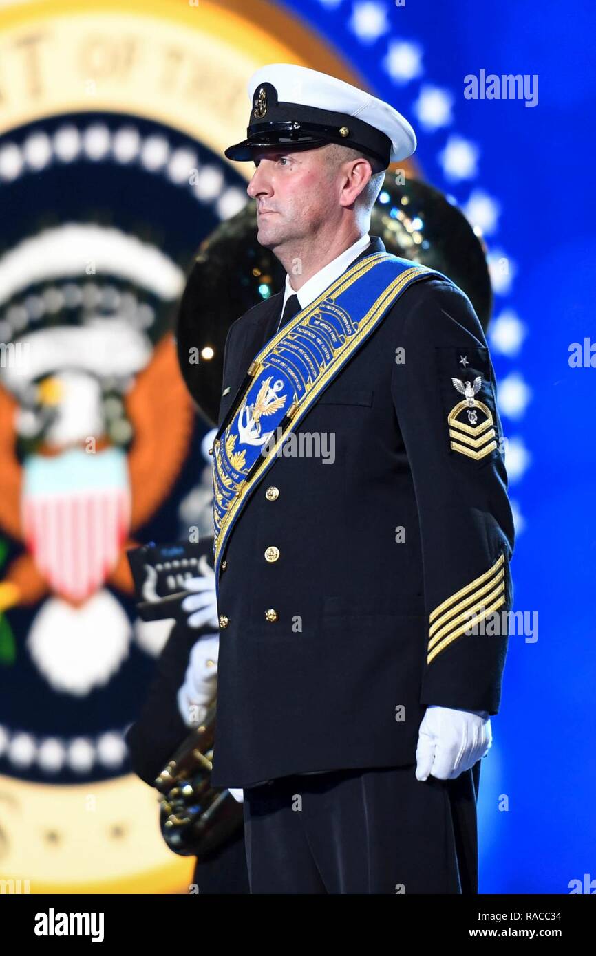 U.S. Navy Senior Chief Petty Officer Michael P. Bayes, drum major of ...