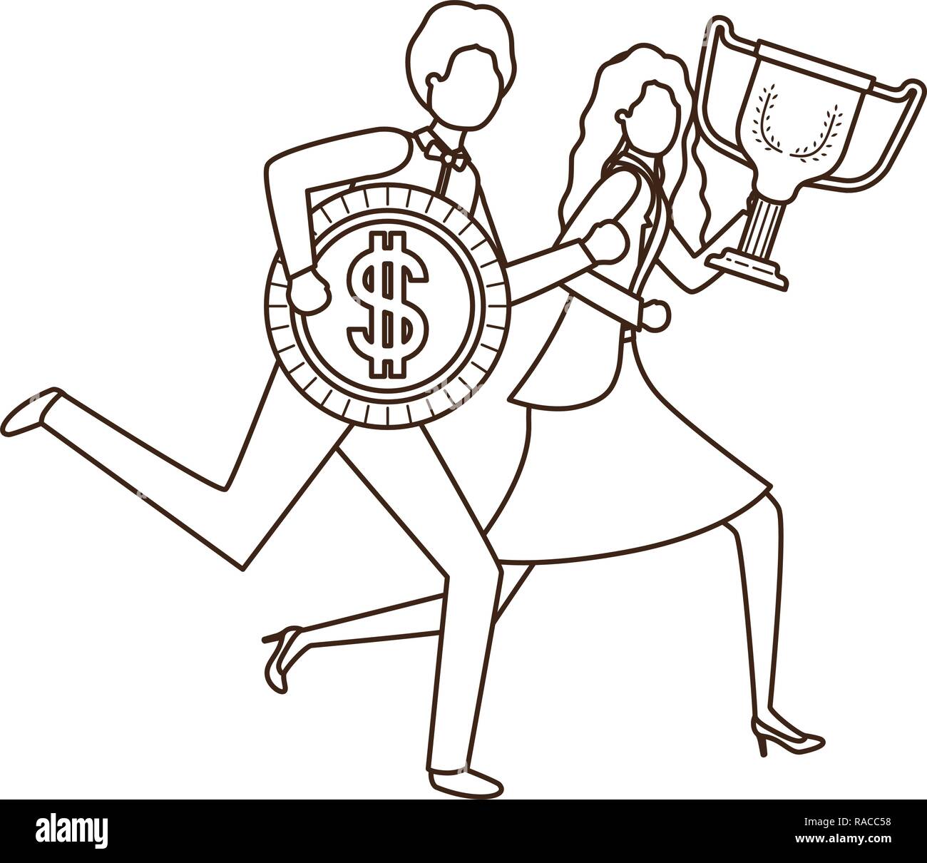 Business couple celebrating success Stock Vector Images - Alamy