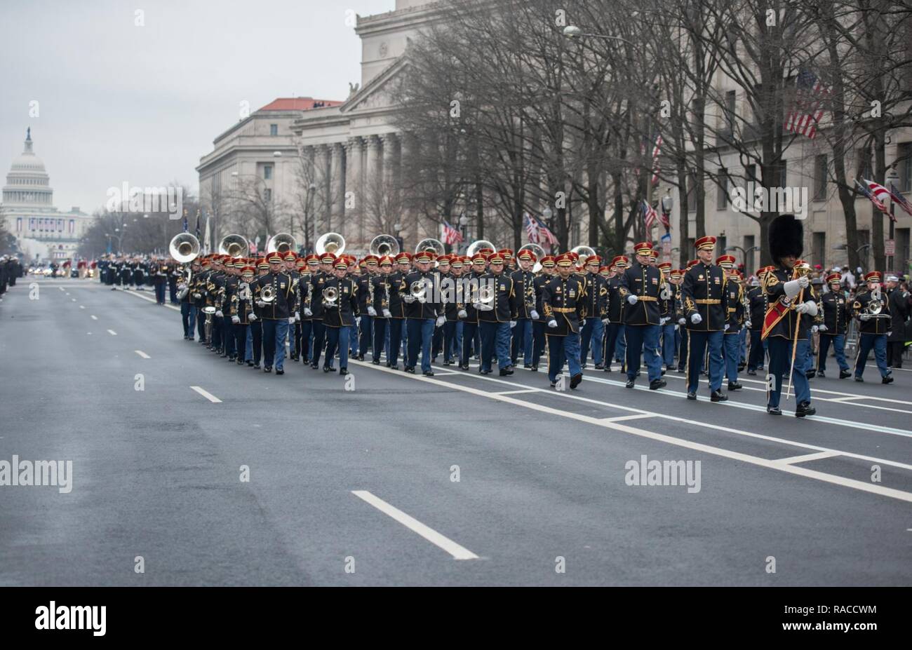 Members of The United States Army Band, "Pershing's Own," play during ...