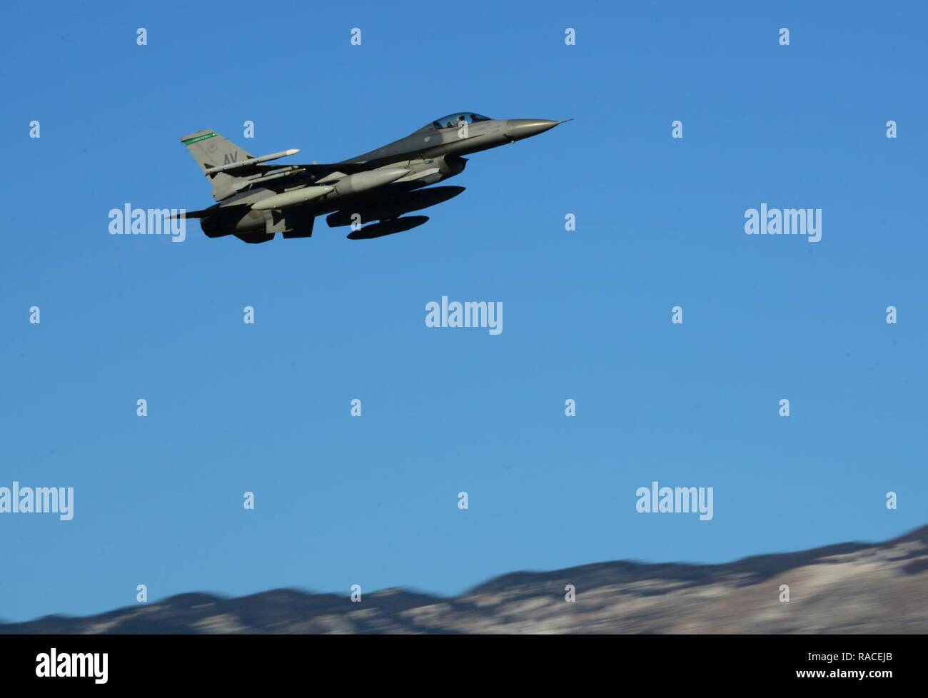 A 555th Fighter Squadron F-16 Fighting Falcon departs for a Flying ...