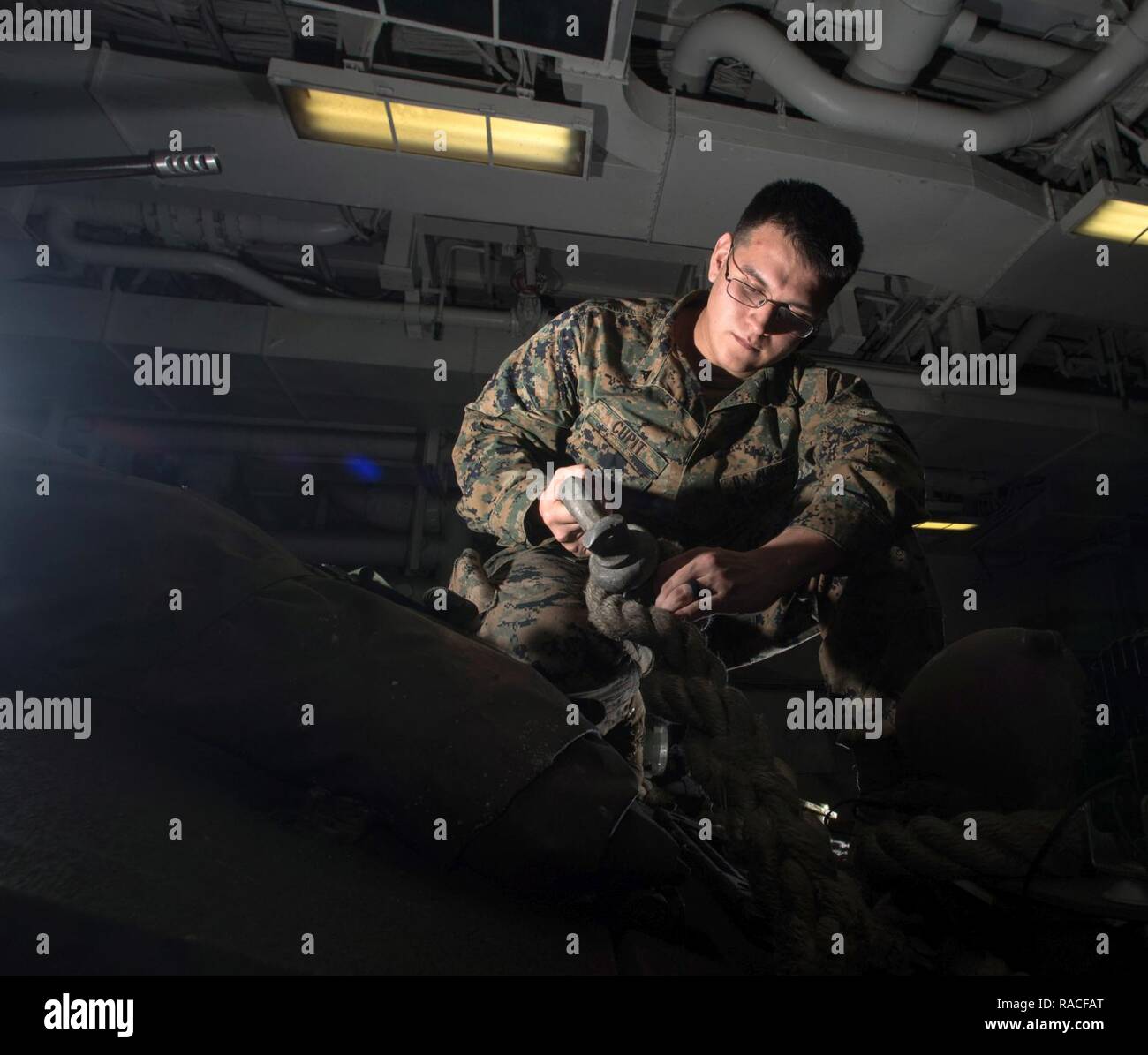 ATLANTIC OCEAN (Jan. 24, 2017) Lance Cpl. Karlton Cupit from the 24th ...
