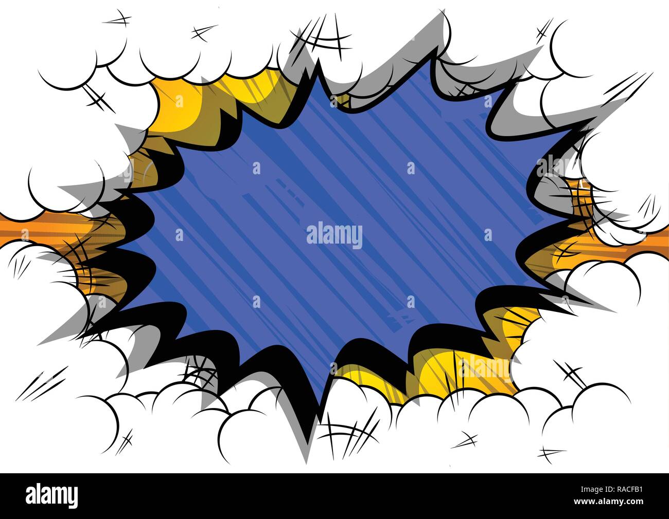 Vector illustrated retro comic book background with big colorful ...