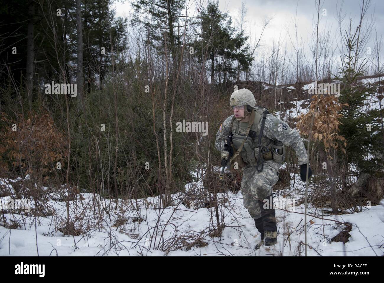 A Soldier assigned to Alpha Company, 3rd Battalion, 172nd Infantry ...