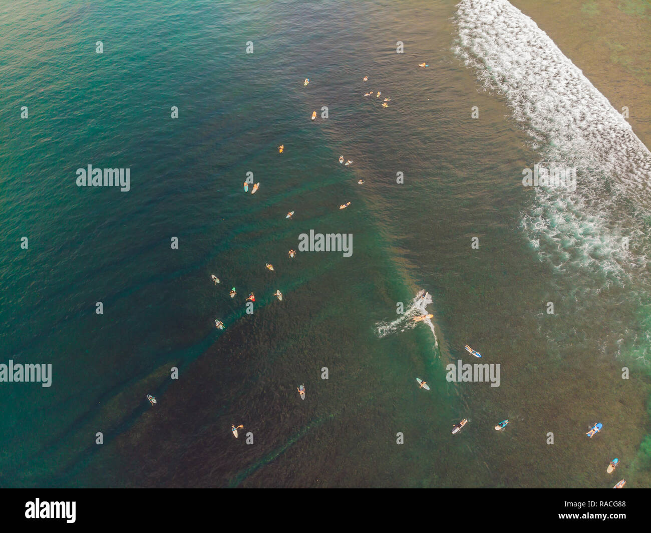 Aerial view surfers barrel wave hi-res stock photography and images - Alamy
