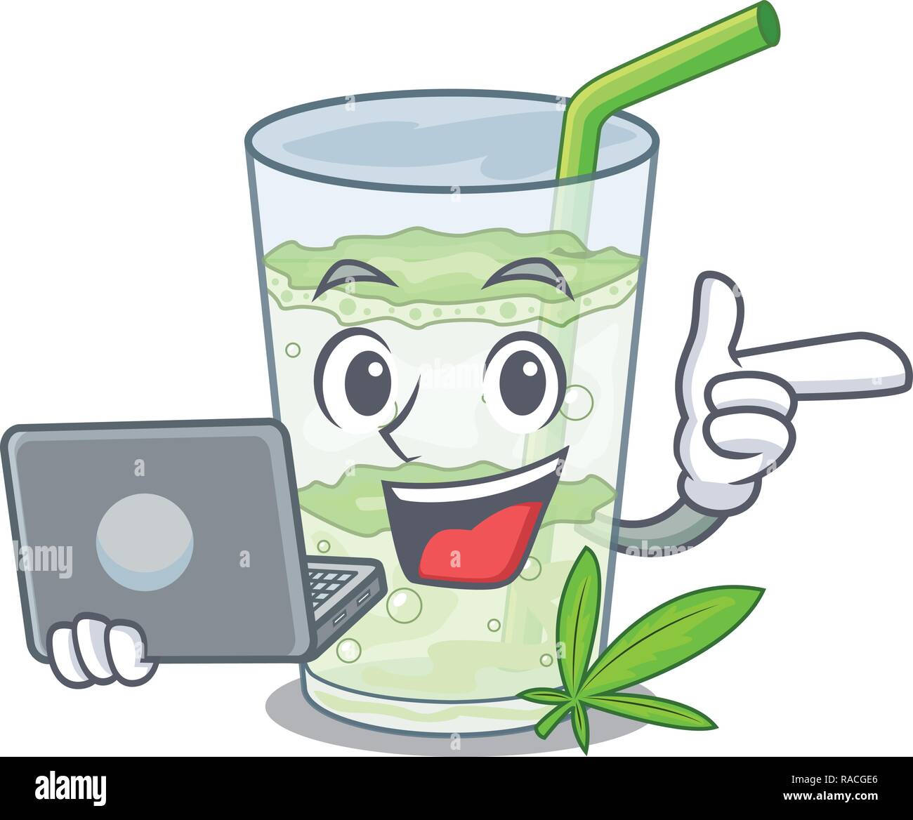 With laptop fresh lassi bhang in glas cartoon Stock Vector Image & Art ...