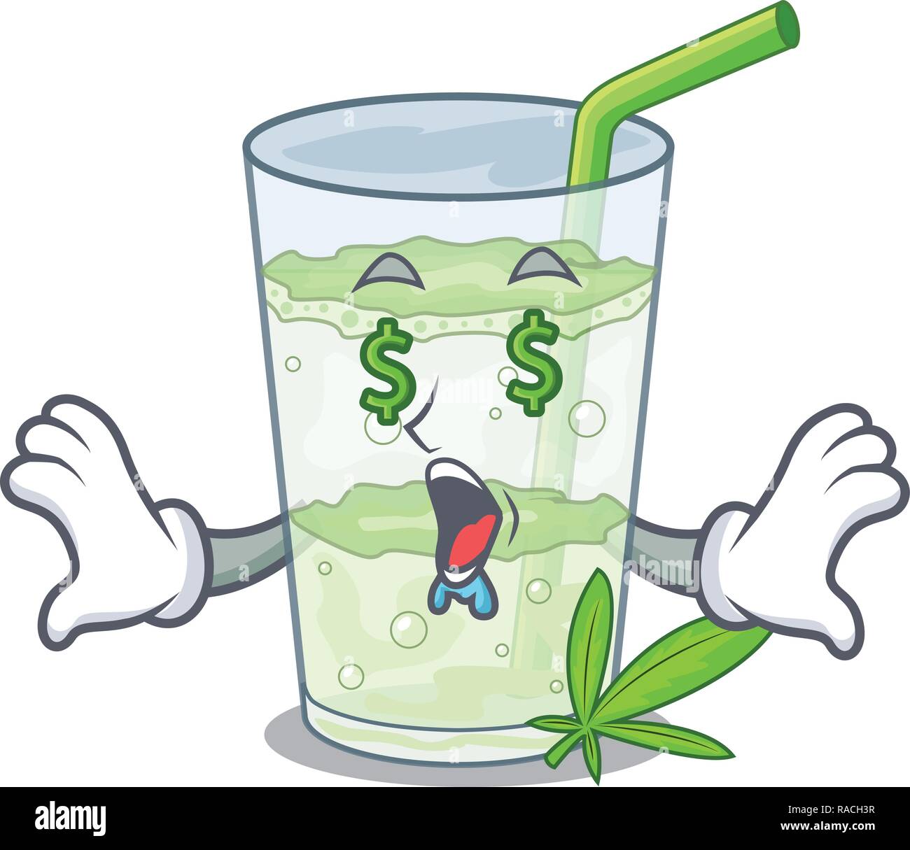 Money eye juice lassi bhang isolated on mascot Stock Vector Image & Art ...