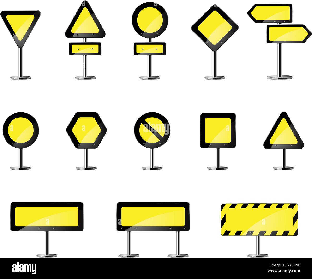Yellow road signboard Stock Vector Image & Art - Alamy