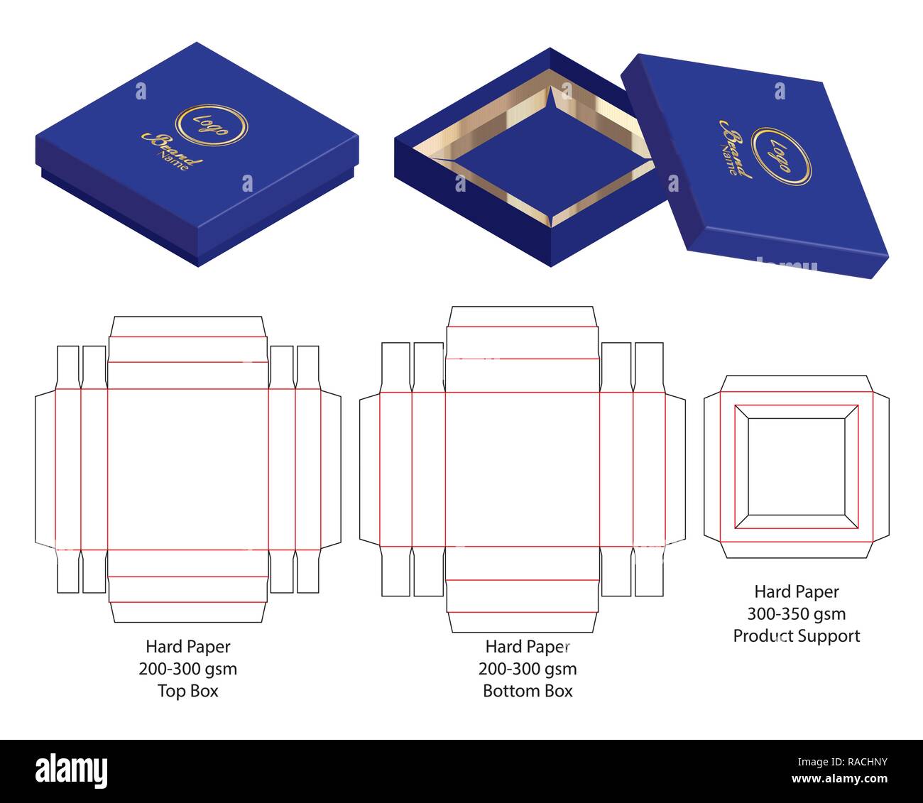 Box packaging die cut template design. 3d mock-up Stock Vector Image ...