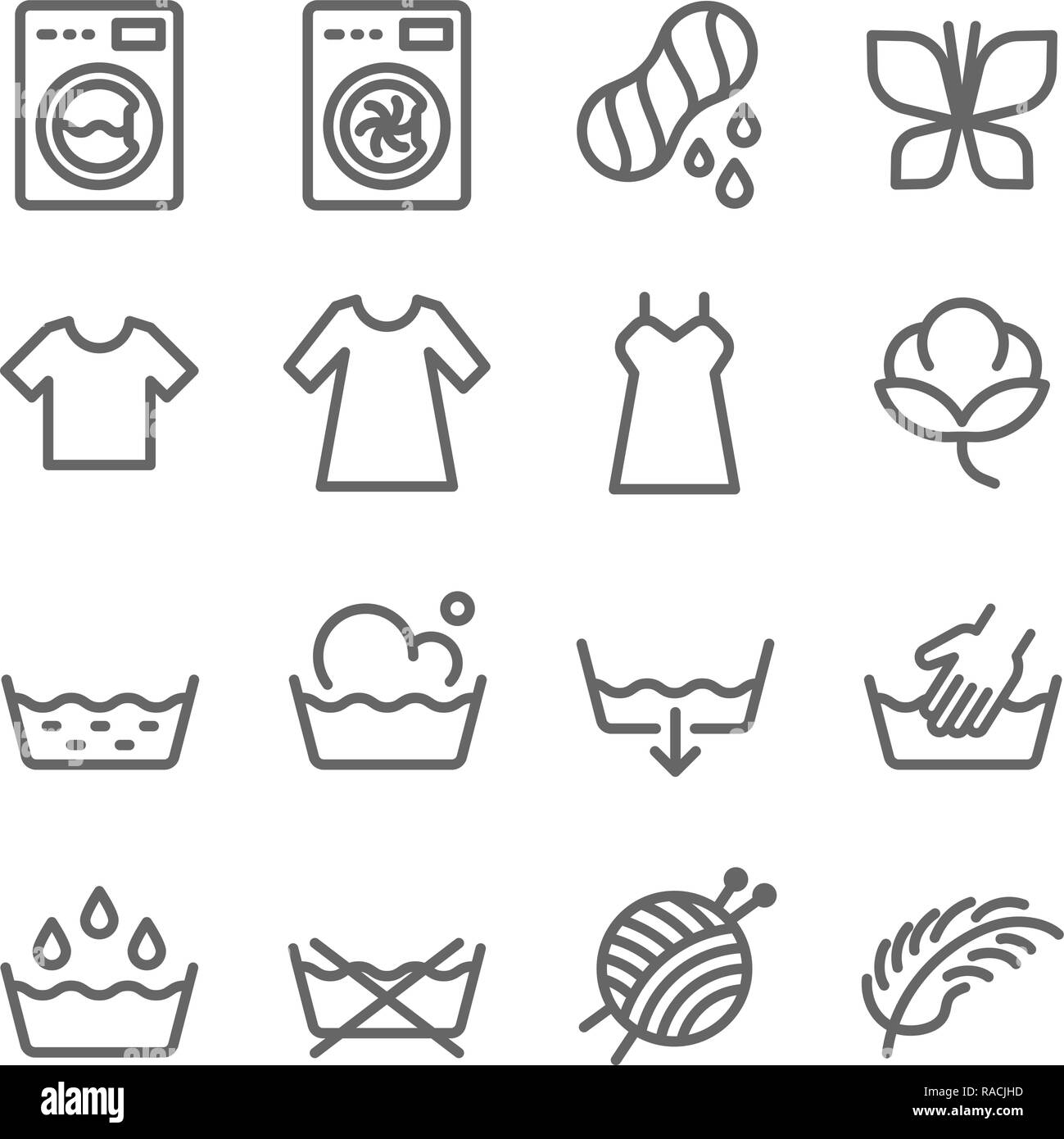 Laundry Vector Line Icon Set. Contains such Icons as Washing Machine ...