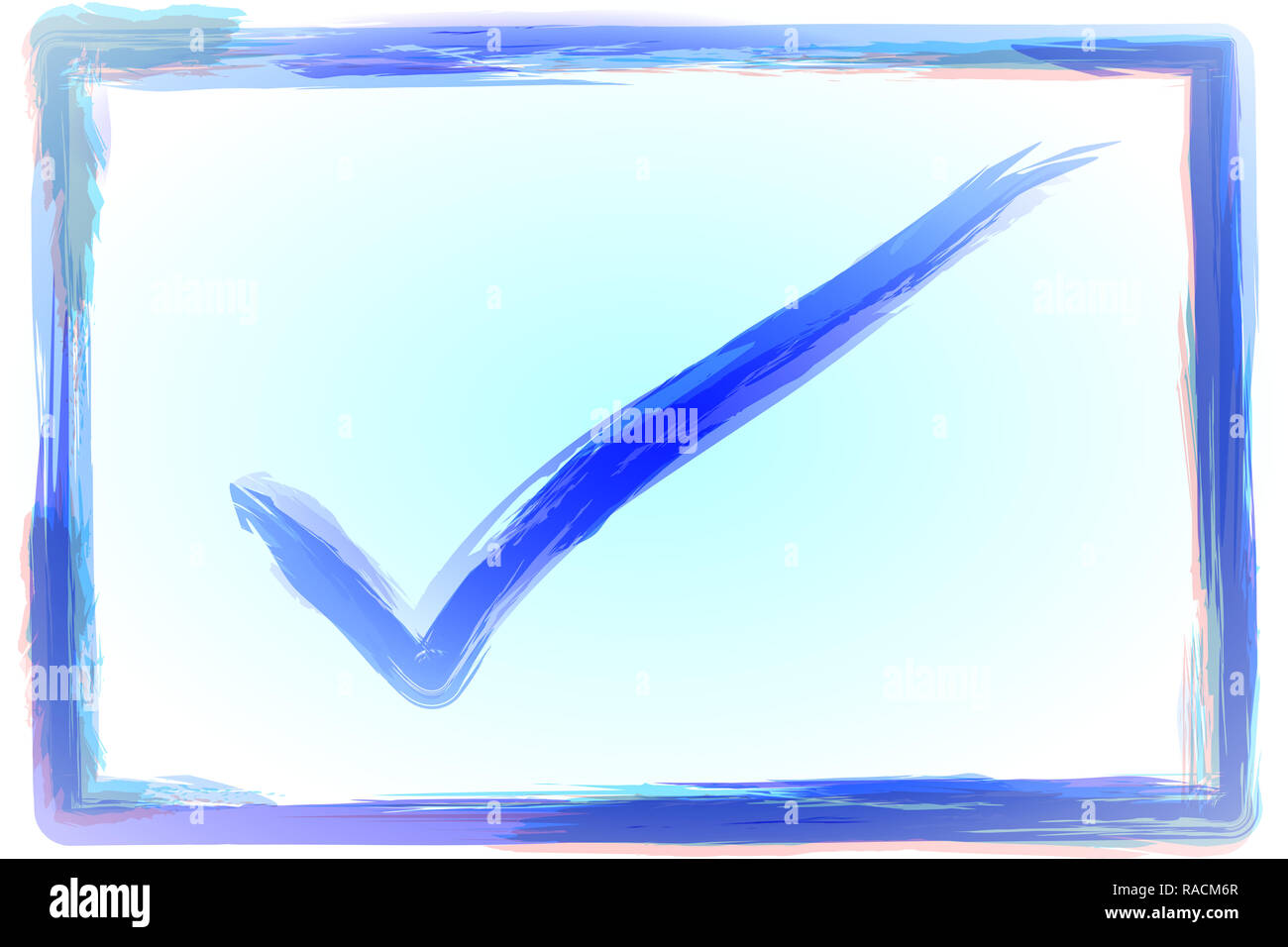 Blue watercolor of check mark symbol, abstract background Stock Photo ...