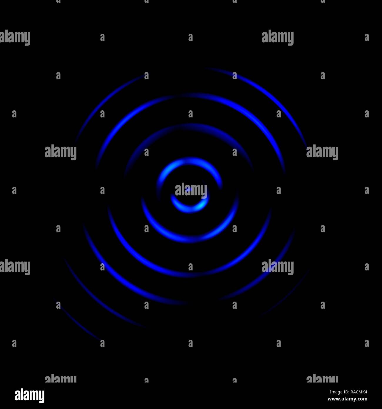 Blue digital sound wave or circle signal, abstract background Stock ...