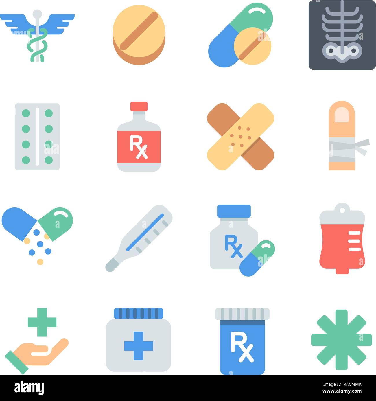 Medical Vector Filled Color Icon Set. Contains such Icons as Pills ...