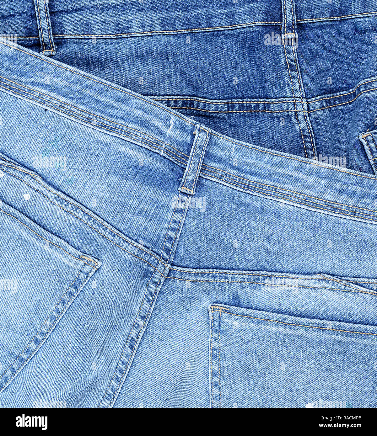 different classic blue jeans, full frame, close up Stock Photo - Alamy