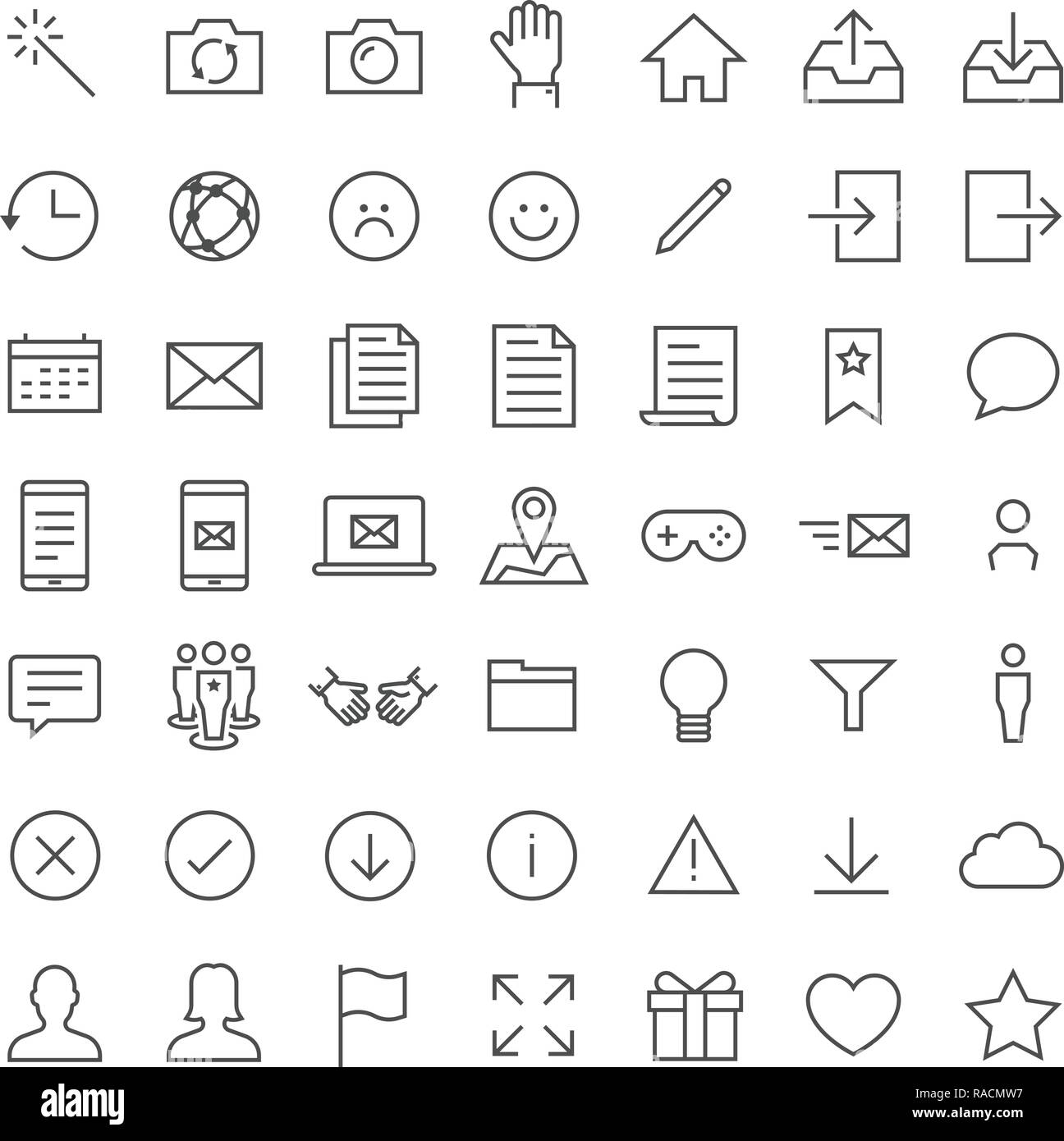 Utility vector icon set. Included the icons as download, map, gift ...