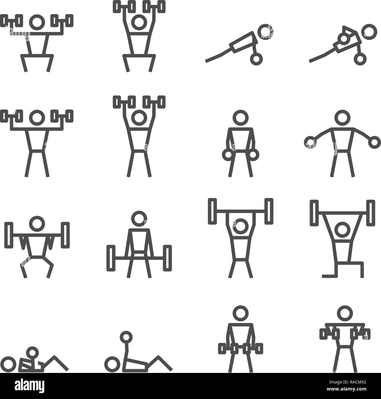 Exercise Stick Figure Set Stock Photos & Exercise Stick Figure Set ...