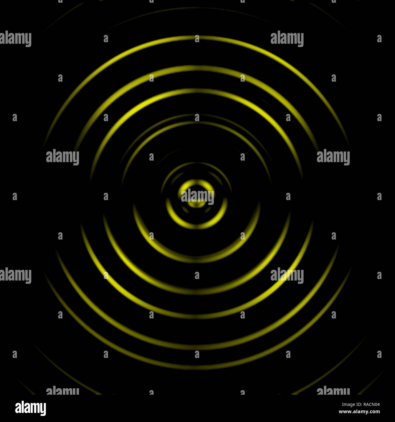 Yellow digital sound wave or circle signal, abstract background Stock ...