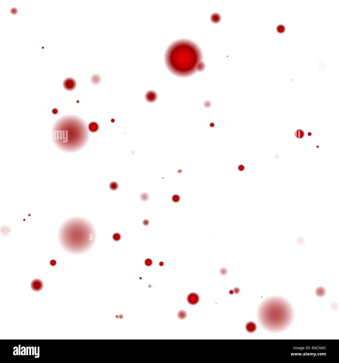 Red dots confetti on white background Stock Photo - Alamy