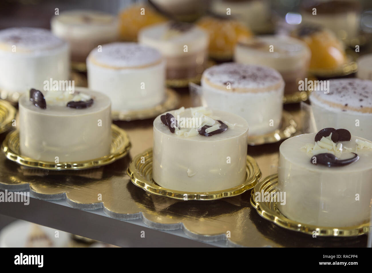 Several Types of Sweet Mousse and delicious Puddings Stock Photo - Alamy