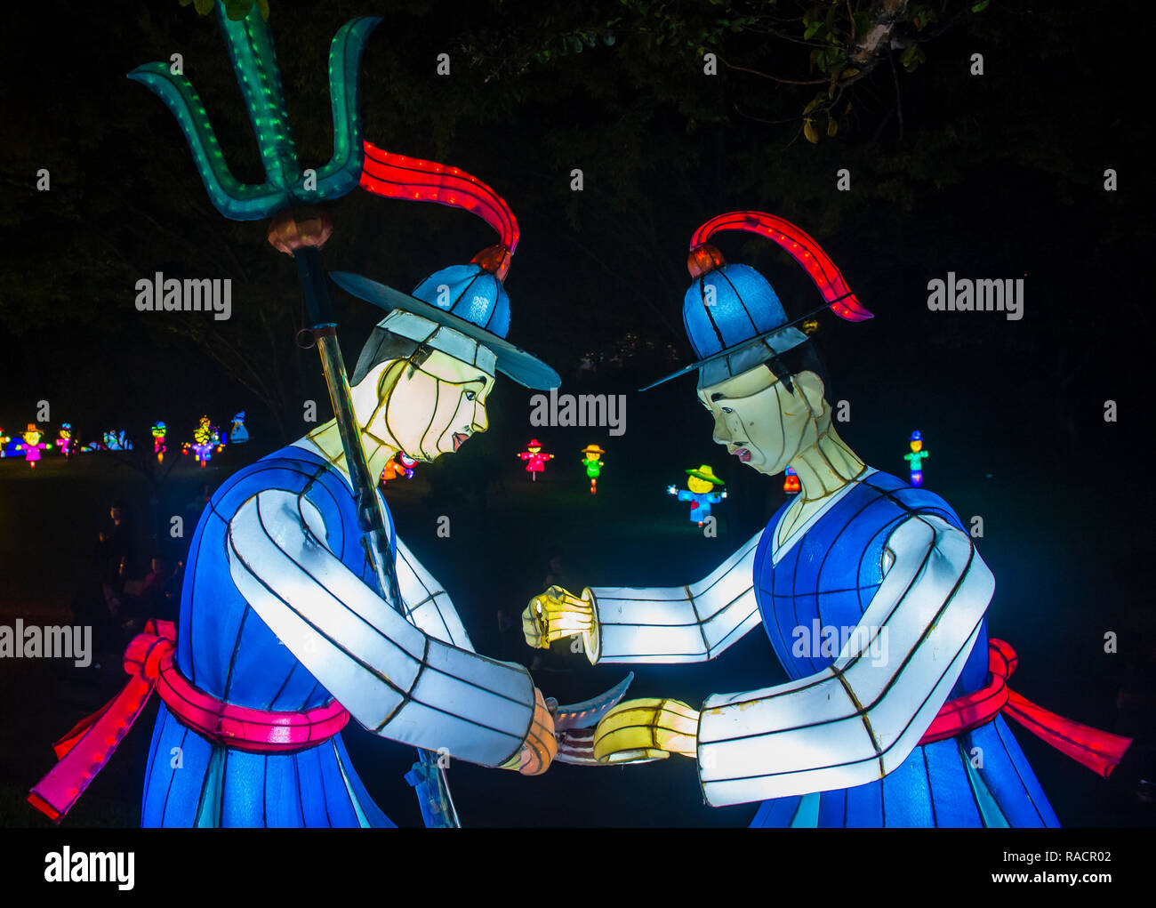Colorful lantern decoration during the Jinju Lantern Festival in Jinju ...