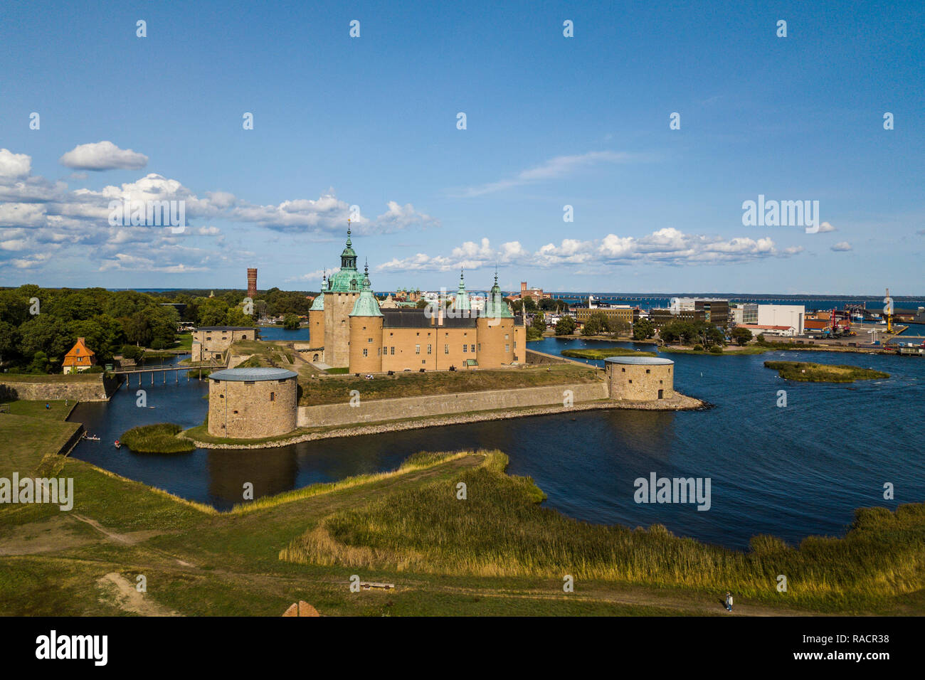 Aerial of Kalmar Castle, Kalmar, Sweden, Scandinavia, Europe Stock ...